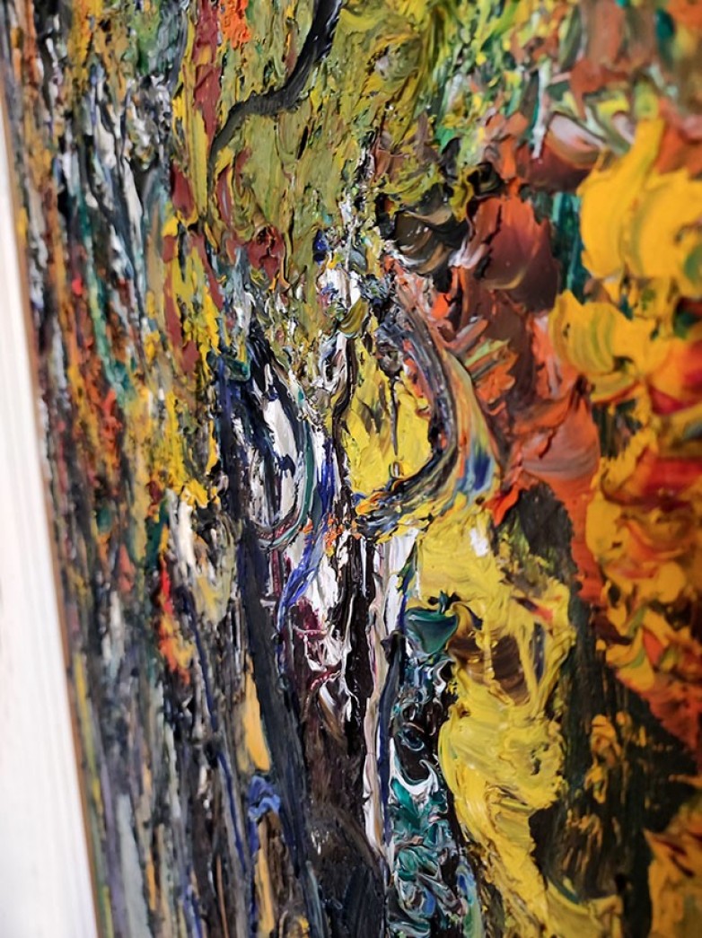 Grand Tableau huile sur Toile Simon Gaon 1988 d'occasion